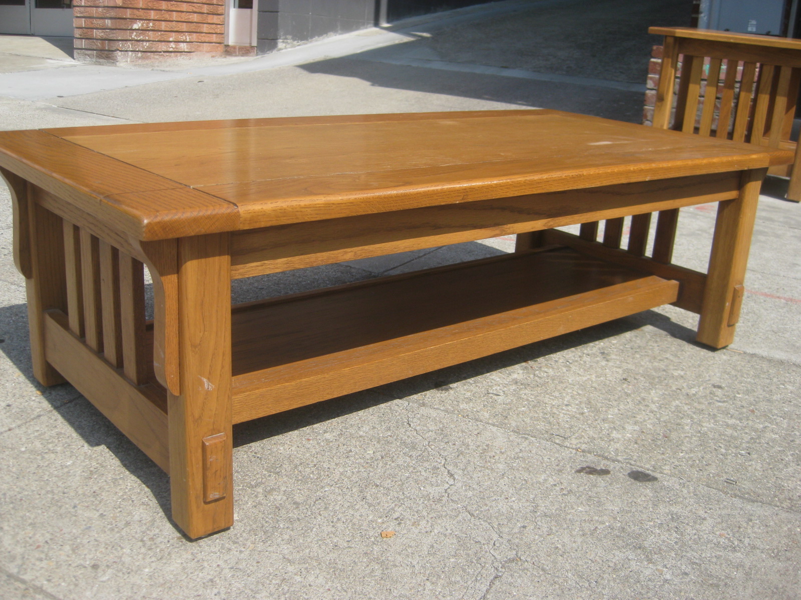 UHURU FURNITURE & COLLECTIBLES: SOLD - Mission Style Coffee Table - $75