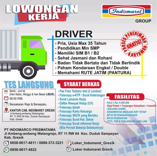 Lowongan Kerja Indomaret Cabang Gresik Terbaru Juli 2020 - Lokerhariini.COM
