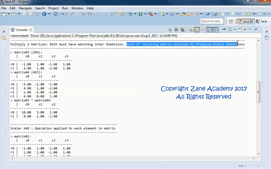 Prototype Project: Intro to Linear Algebra w/ JAVA 8 (Tutorial 01)