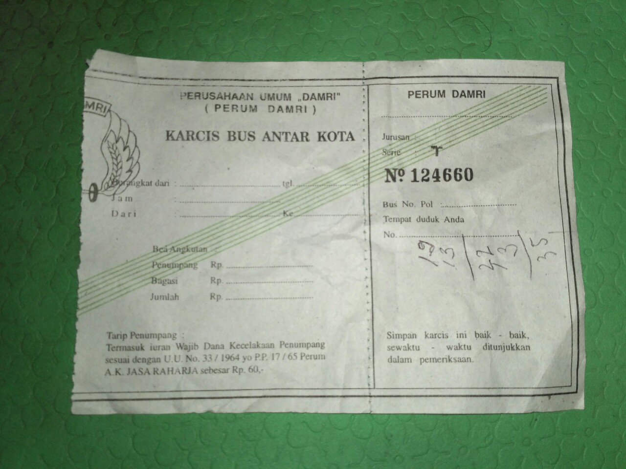 Caper Touring "One Stop Journey": Koleksi Karcis Bus