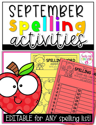 Tails of Teaching: Fall Spelling Activities