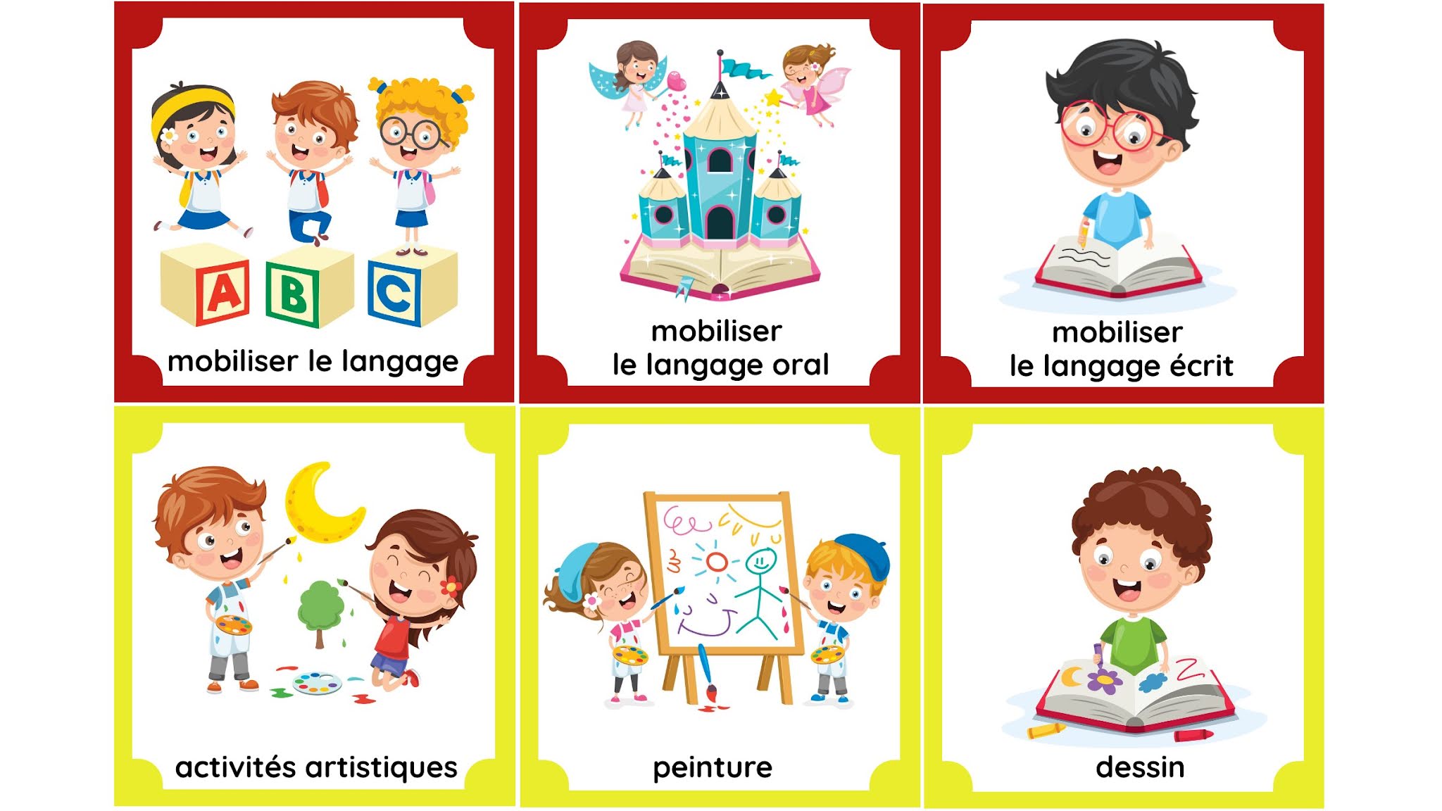 PICTOGRAMME - LES DIFFÉRENTS DOMAINES D'APPRENTISSAGE