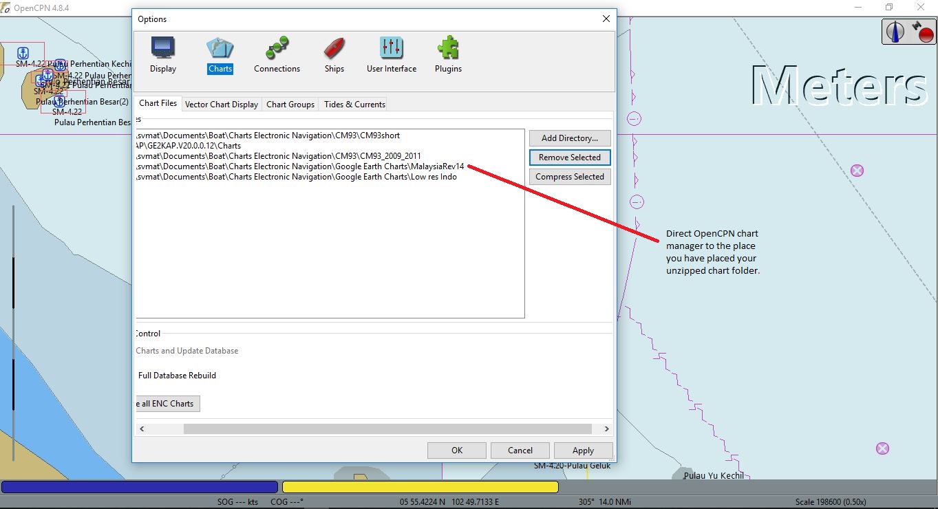 Matilda's Journey: Using Satellite Overlay Charts in OpenCPN