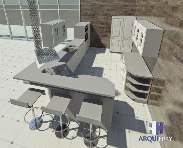 Familias Cocina Equipada B (RFA) | ArquiHoy-Revit