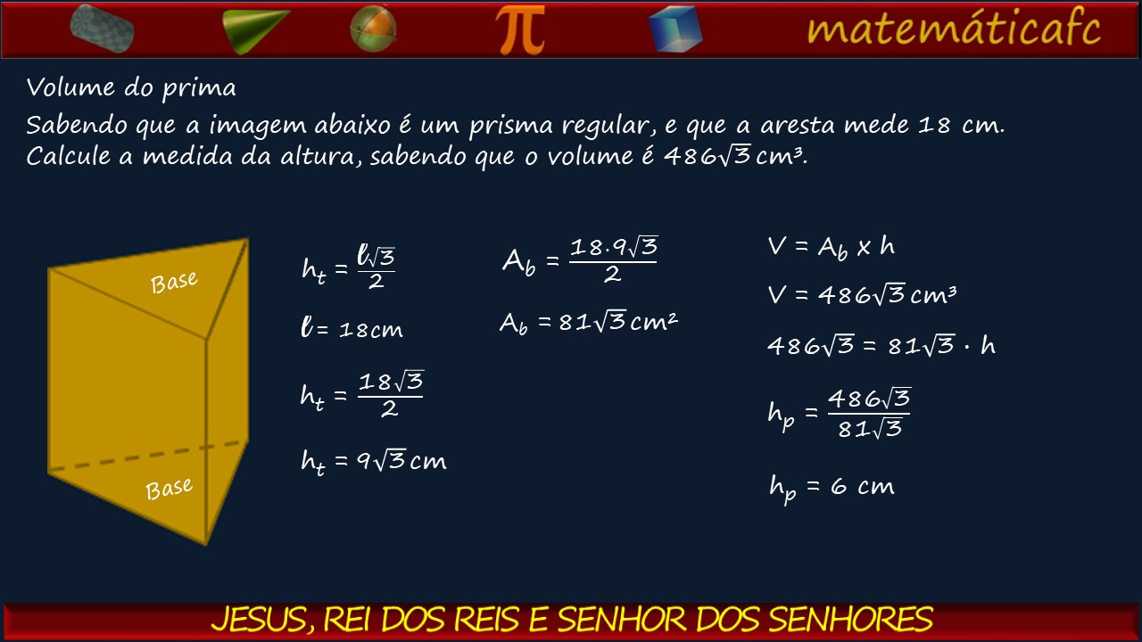 PROFESSOR FERNANDO CABRAL: Sólido geométrico e volume do prisma