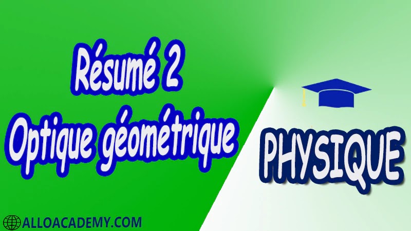 Optique géométrique - Résumé 2 pdf