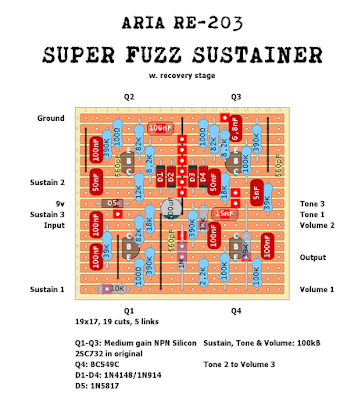 Dirtbox Layouts: Aria RE-203 Super Fuzz Sustainer w. recovery stage