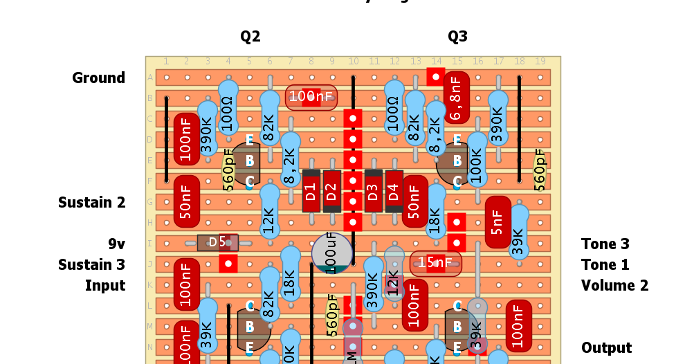 Dirtbox Layouts: Aria RE-203 Super Fuzz Sustainer w. recovery stage