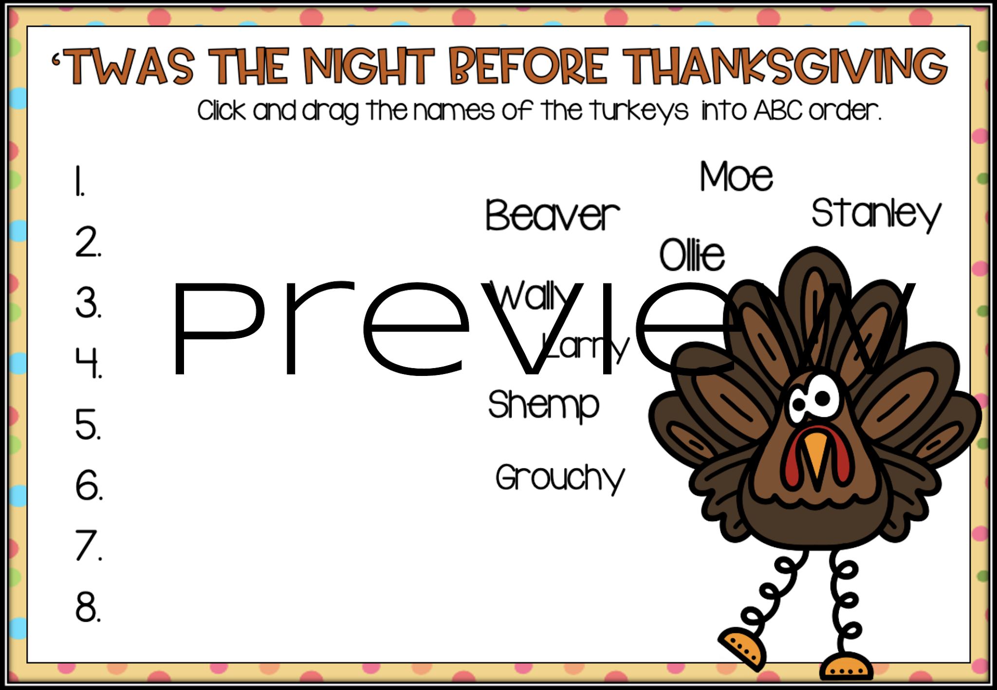1st Grade Hip Hip Hooray!: 'Twas the Night Before Thanksgiving!