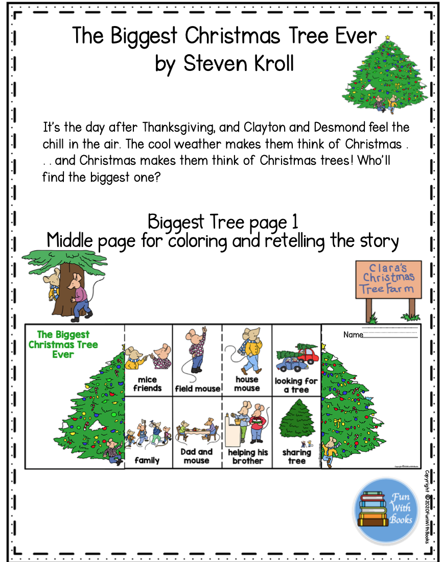 THE BIGGEST CHRISTMAS TREE EVER BOOK CRAFT ~ Book Units by Lynn