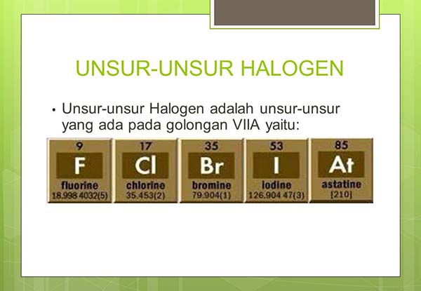 Contoh Slide Unsur Kimia Halogen