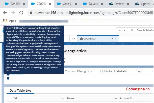 Custom tooltip on hover in the salesforce lightning component