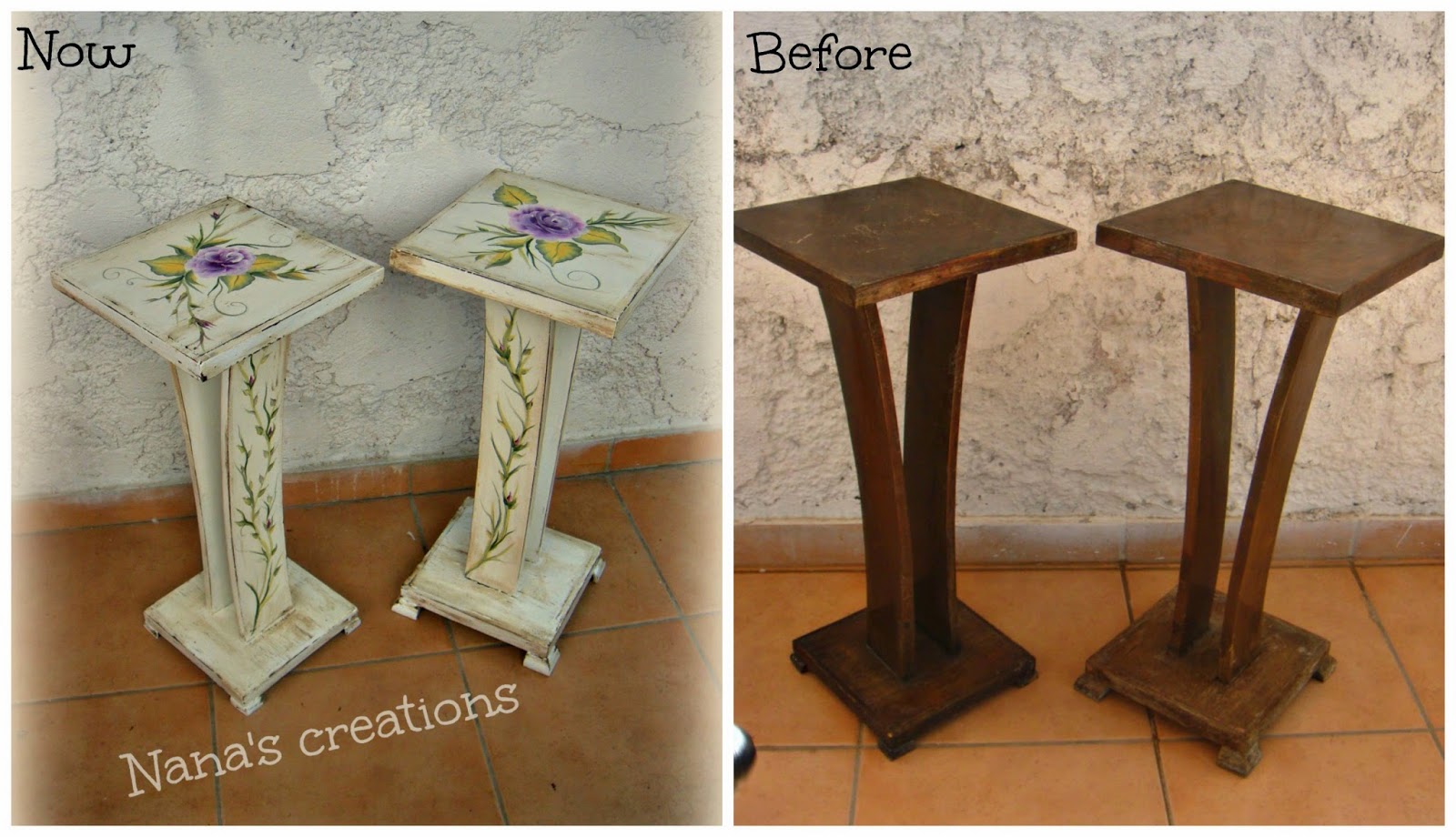 Nana's Χειροποίητες Δημιουργίες: Painted wooden small tables