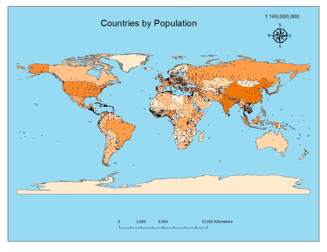 Colin's GIS Blog: My Map of World Countries by Population