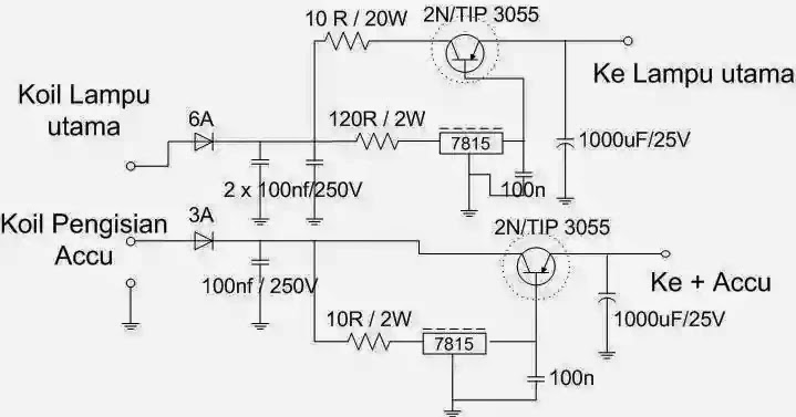 blog'e Paijjo: Rangkaian Regulator (kiprok) Sepeda Motor Sederhana