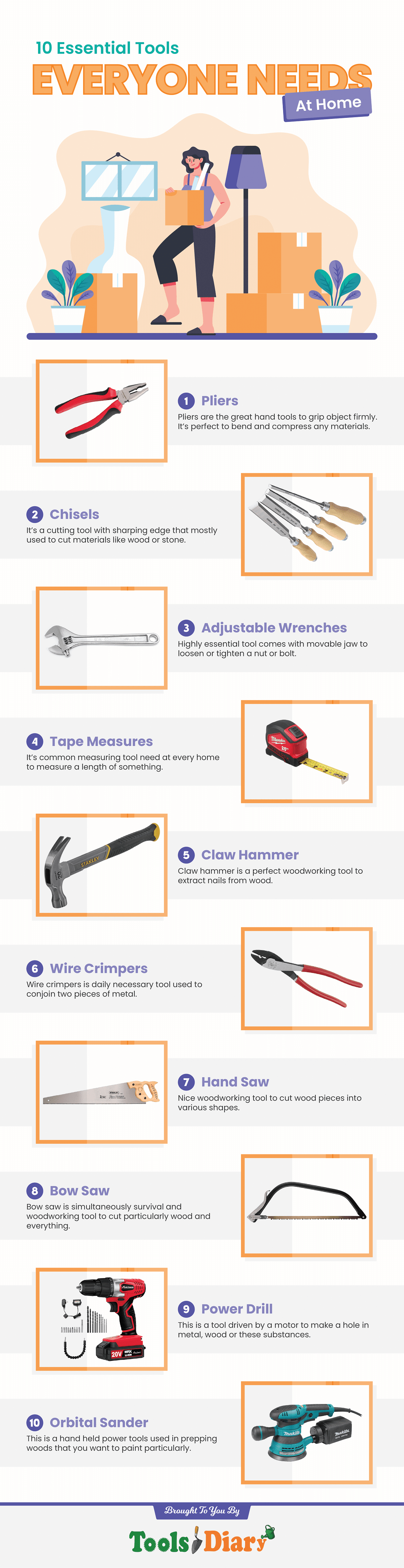 10 Essential Tools Everyone Needs At Home #infographic - Visualistan