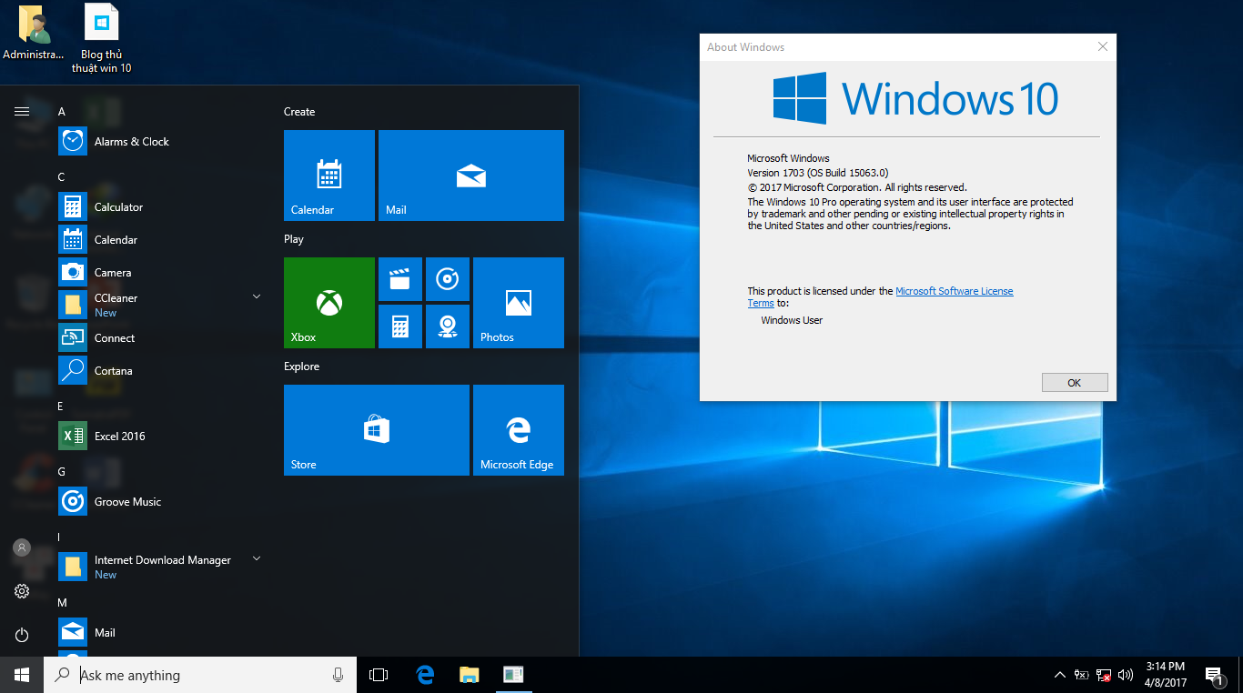 Windows 10 Pro Full Soft Final OS Build 15063.0 tinh chỉnh tối ưu không ...