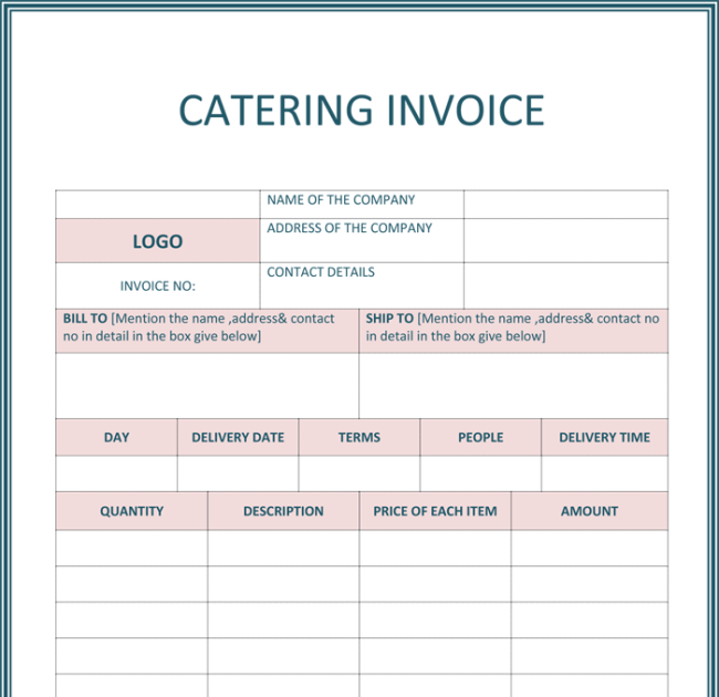Dinner Bill Format - Invoice Template