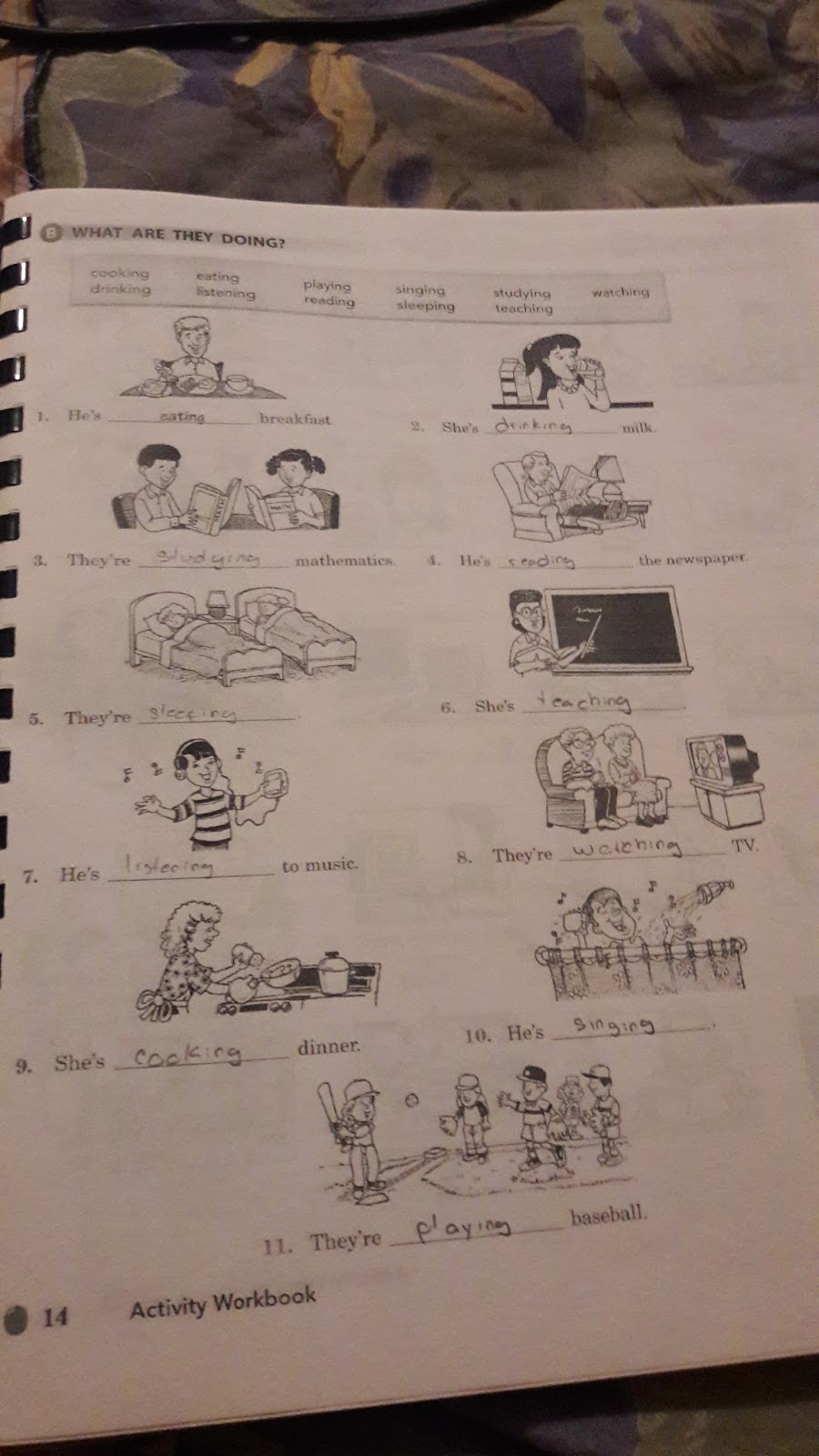 Portfolio of evidences english class: Workbook activities