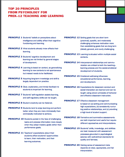 Teaching High School Psychology: APA Top 20 Principles Badges--New Program
