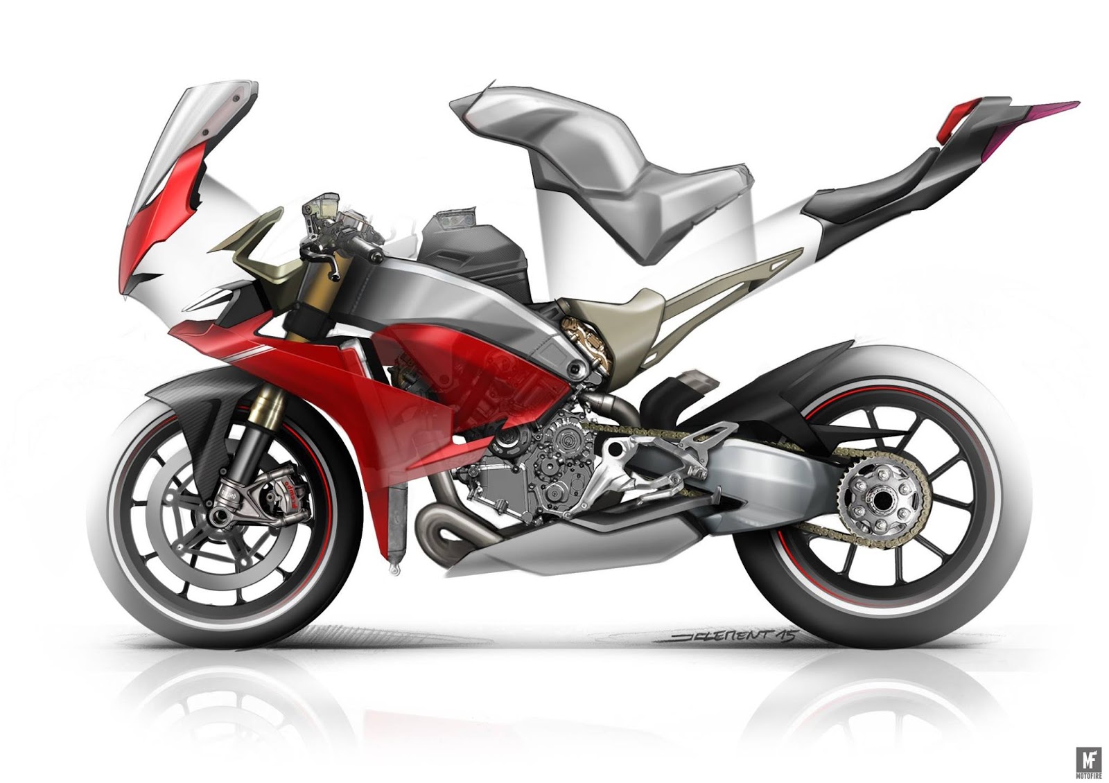 Racing Cafè: Design Corner - Ducati Panigale V4 Sketches by Julien Clement
