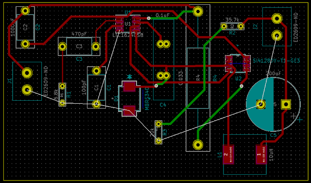 KiCad Tutorial: Tutorial 1.14: Place Footprints, Draw Board, Route Tracks