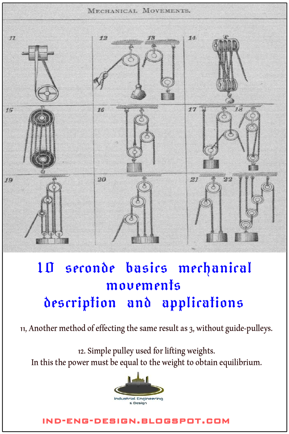 10 seconde basics mechanical movements description and applications