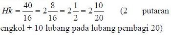 Soal rumus putaran engkol piring pembagi - Teknik Pemesinan