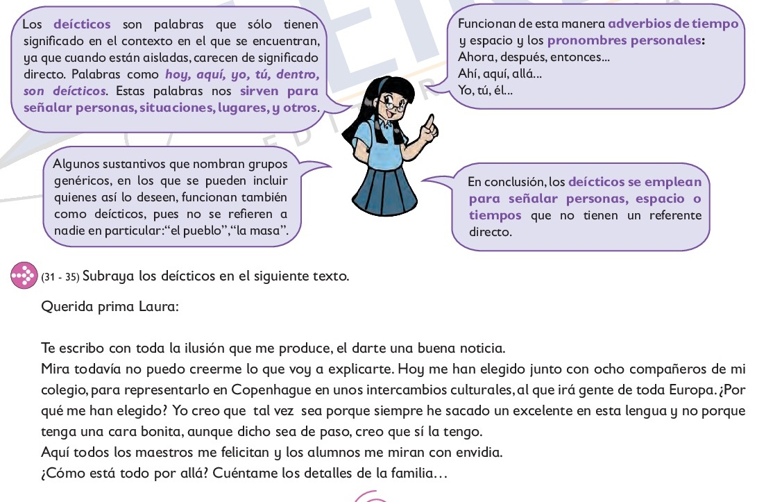PROFR. LUIS ENRIQUE 6° "B": ACTIVIDAD DE ESPAÑOL LOS DEÍCTICOS, 18 DE MAYO