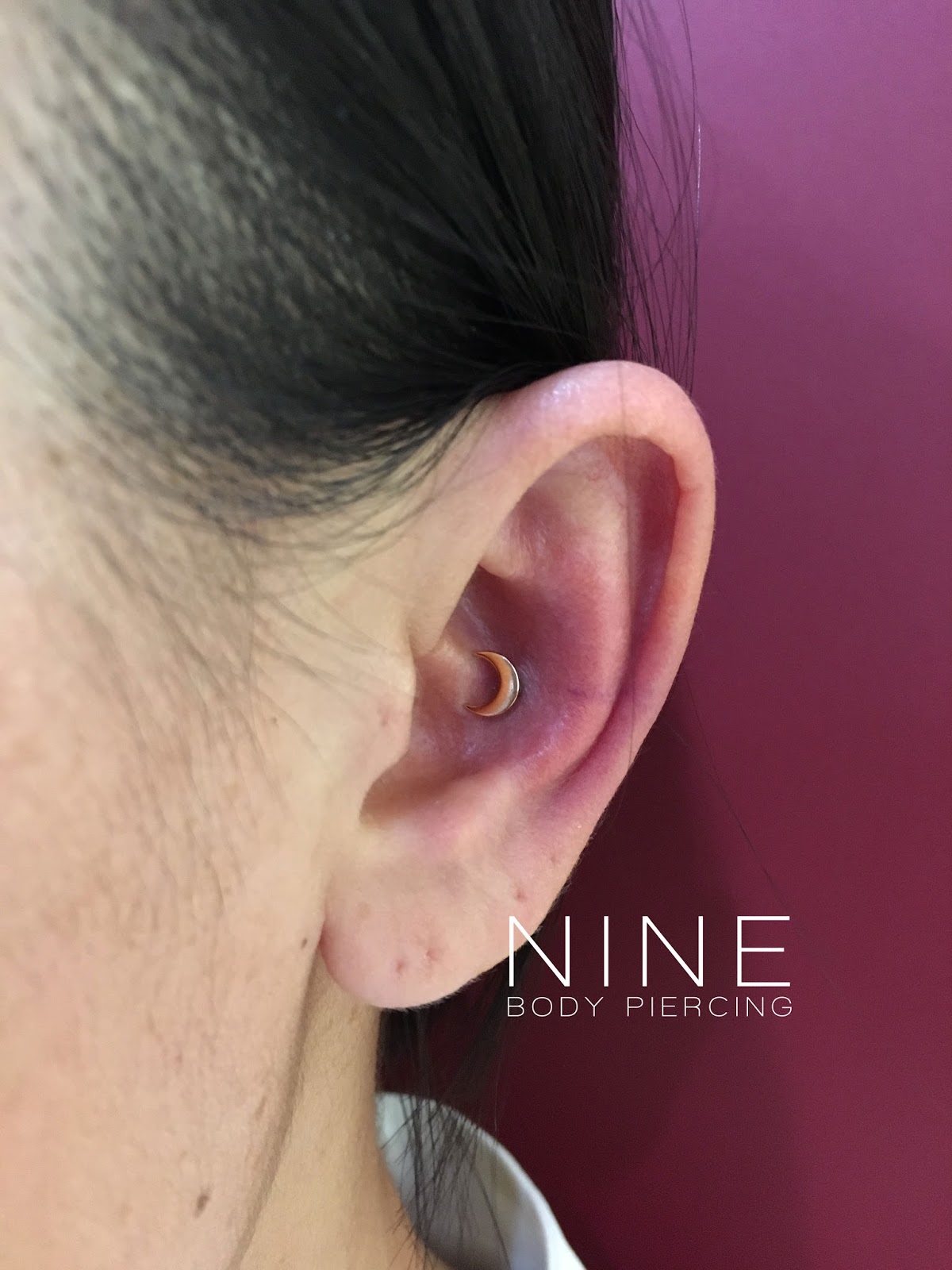 NINE BODY PIERCING BLOG: 18K Yellow Gold Moon End