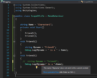 Variable scope in Unity