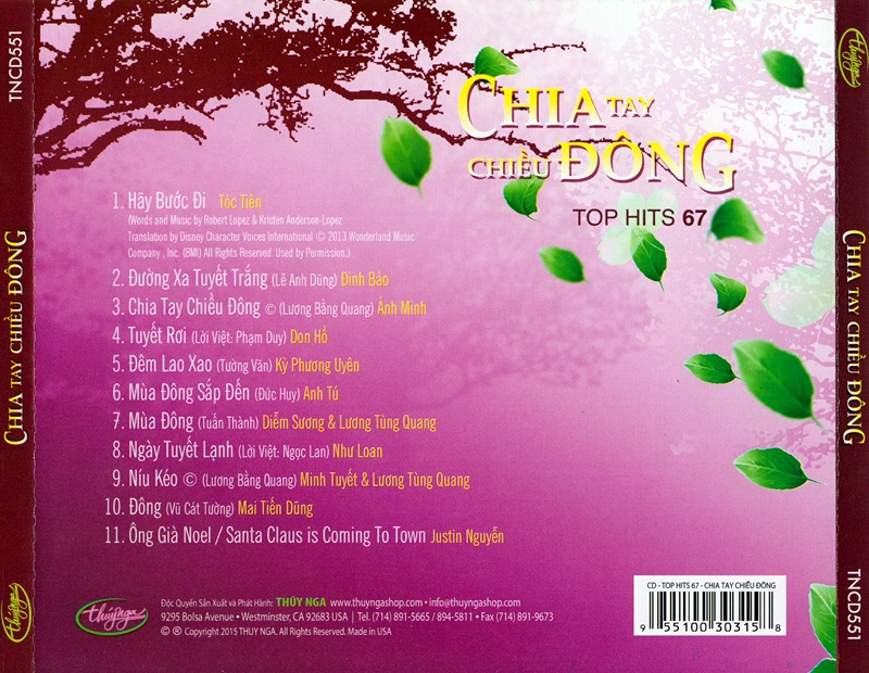 Chia sẻ âm nhạc: Thúy Nga CD551 - Top Hits 67 - Chia Tay Chiều Đông (NRG)