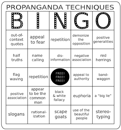Almost Arbitrary: Propaganda Techniques Bingo!
