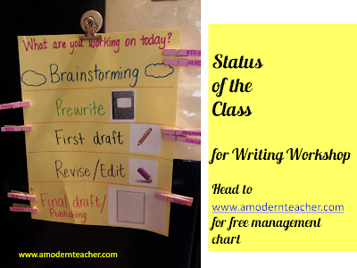Classroom Freebies Too: Writing Workshop Status of the Class Chart