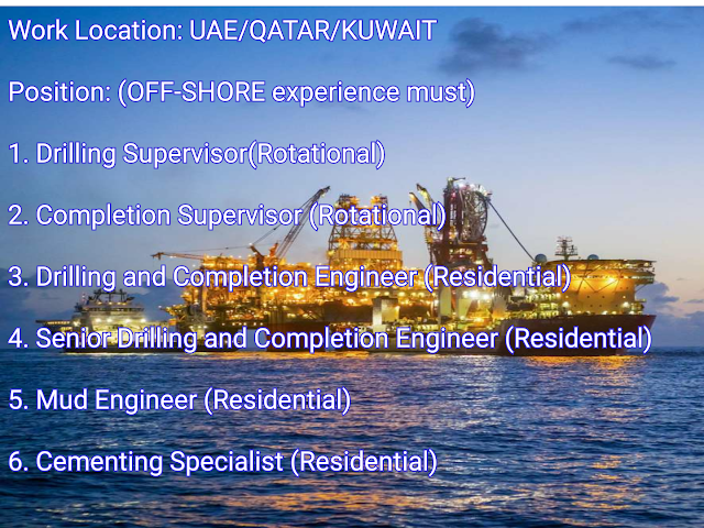 We are urgently looking for following position in offshore work. Have a ...