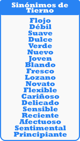 Sinónimos de TIERNO