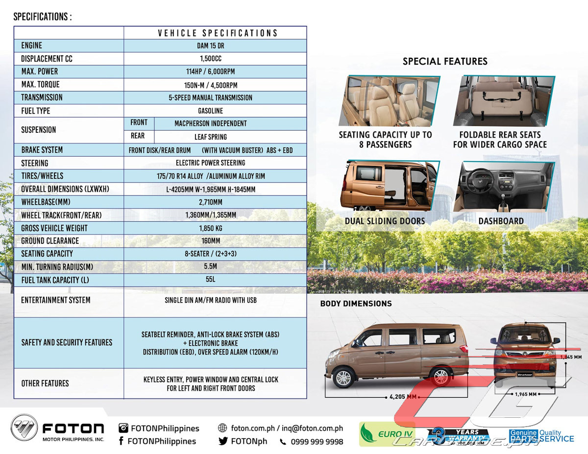 Foton Philippines's More Powerful Gratour MiniVan Can Handle Whatever ...