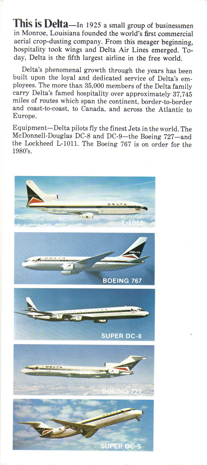 Airlines Past & Present: Delta Airlines Pilot Brochure 1979