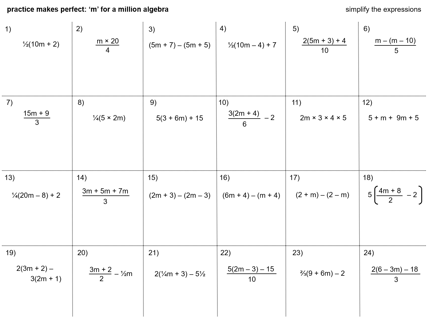 MEDIAN Don Steward mathematics teaching: algebra practice makes perfect