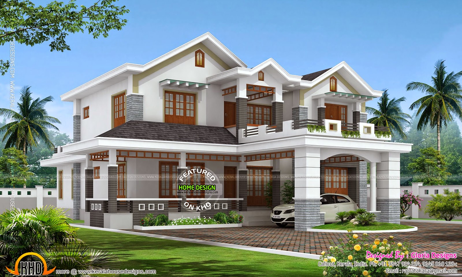 Colourful contemporary home | keralahousedesigns