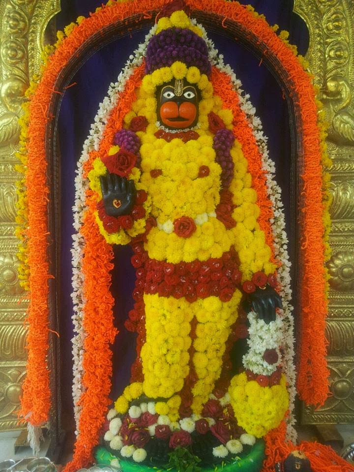 TELUGU WEB WORLD: LORD HANUMAN DECORATED WITH FLOWERS