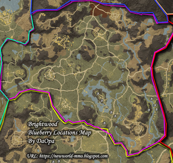 New World: Brightwood blueberry map