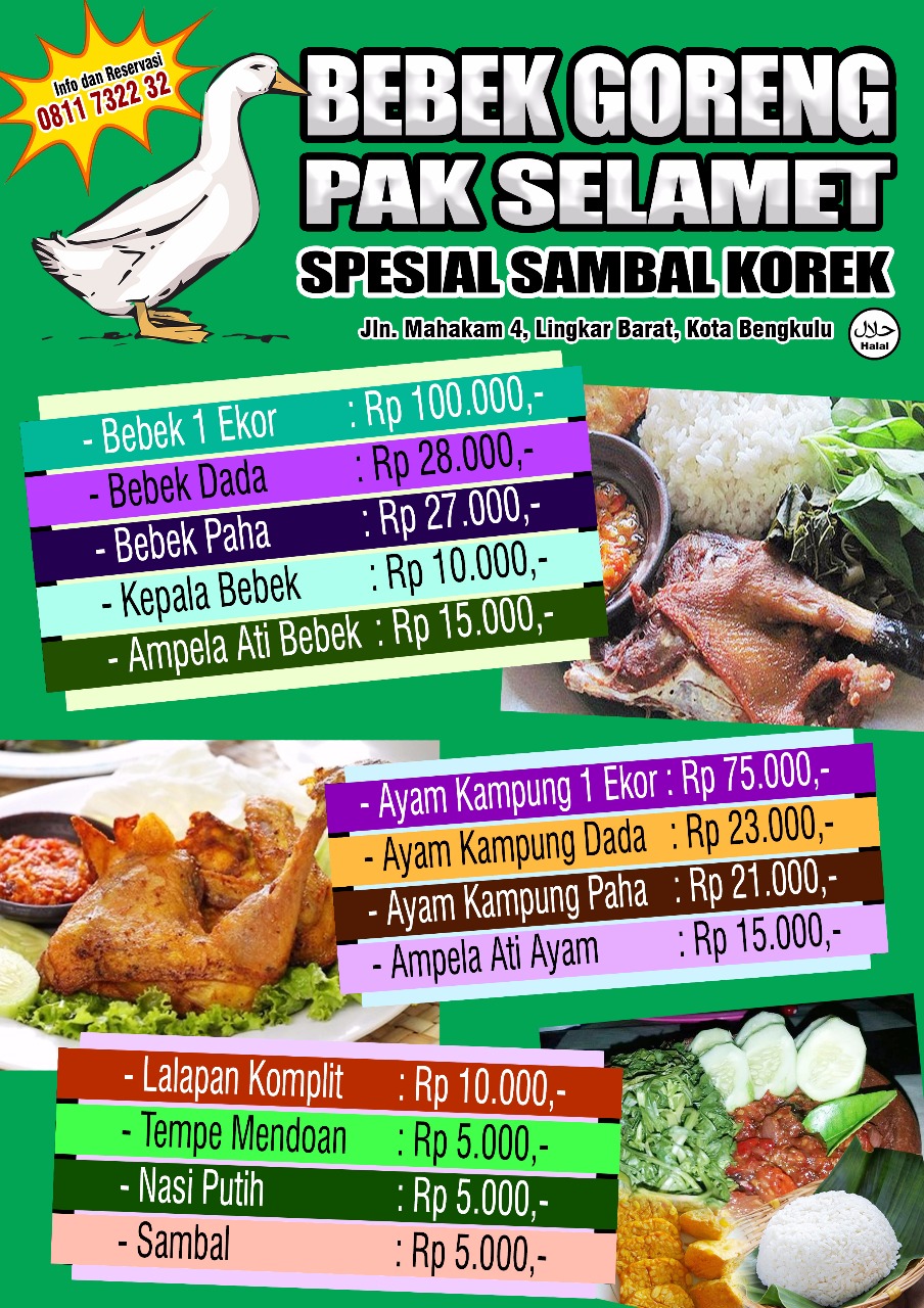 Bebek Goreng Pak Selamet Bengkulu