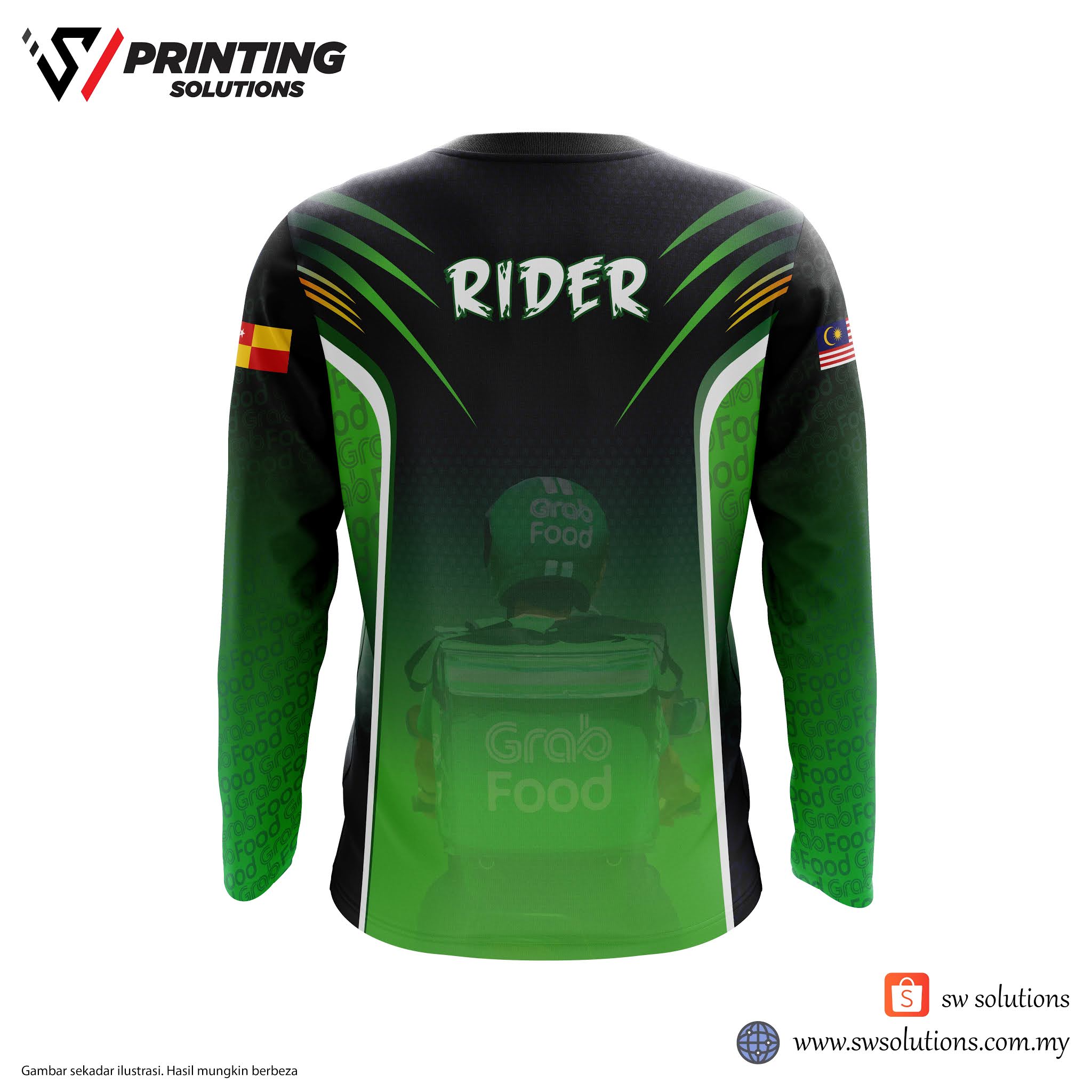 Grab Food Rider / Baju Grab - SW Printing Solutions