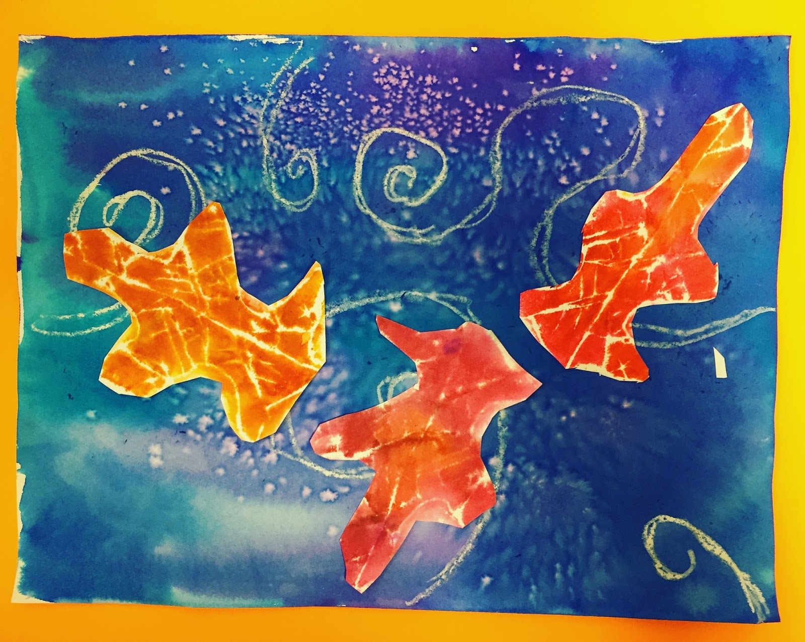 Elements of the Art Room: 3rd grade Fall Printmaking Collage