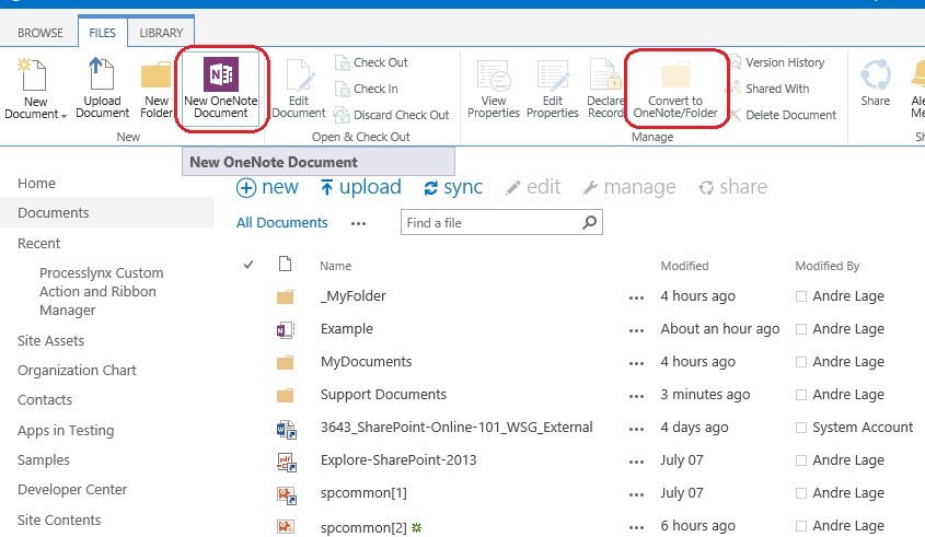 My Time Break For Sharepoint Onenote Custom Actions To Support Create Move Pages And Sections