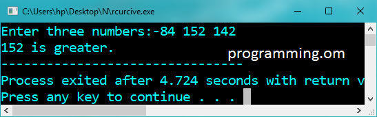 Program in C to find the greatest number among three given number using ...