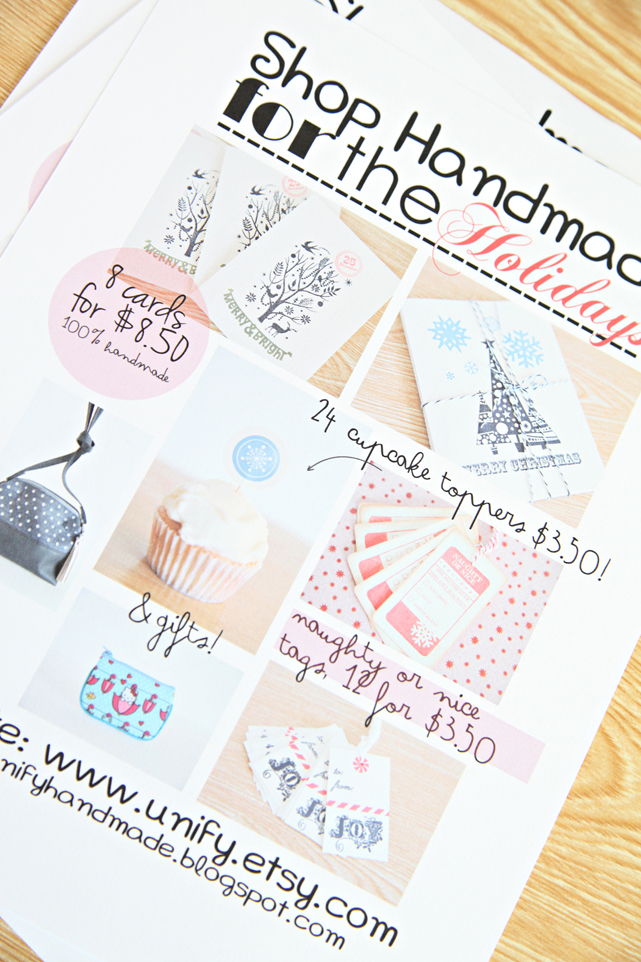 Unify Handmade: Making Flyers for My Holiday Items and New Christmas Cards