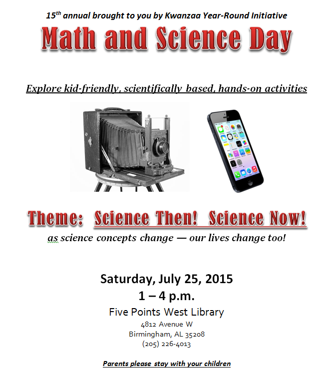 15th Annual Math and Science Day, July 25