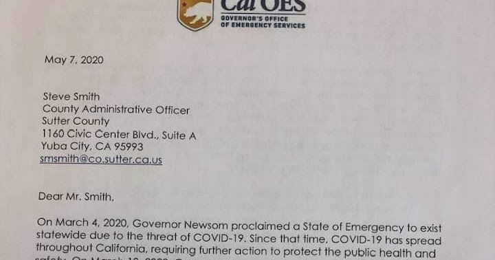 Words Worth: CAL OES sends letter to Sutter County regarding ...